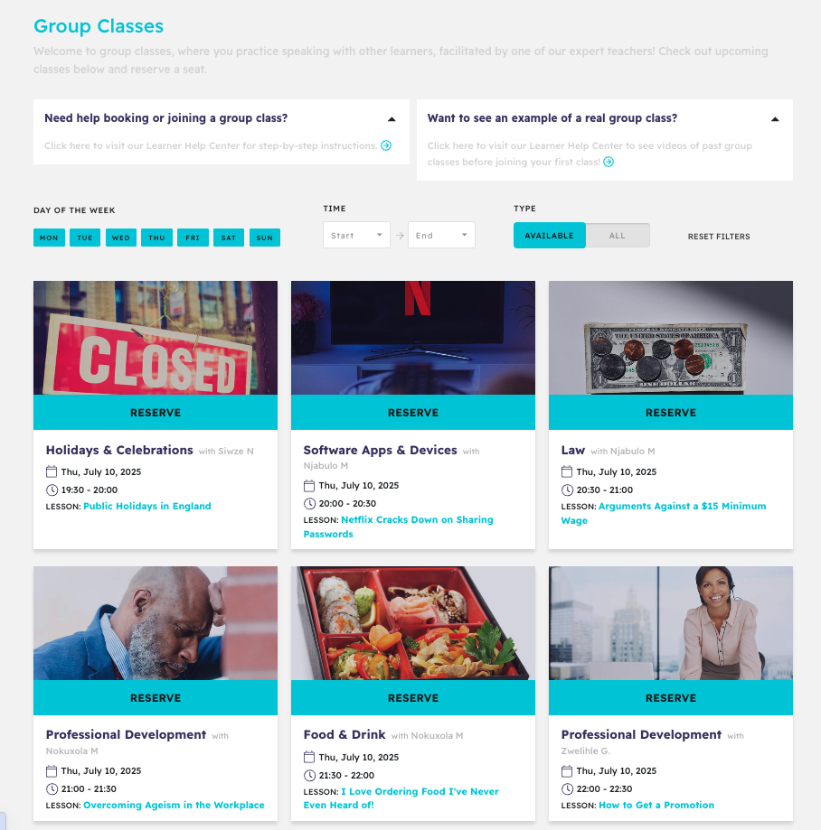How to book and attend a group class – Voxy Support
