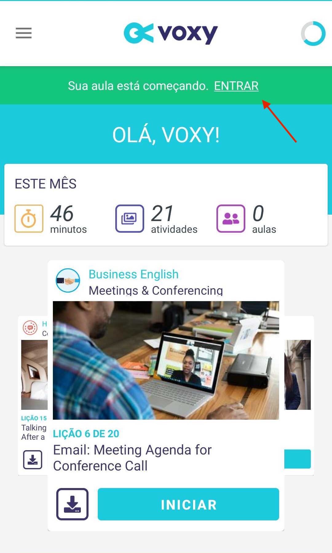Como participar de uma Aula Particular no app da Voxy – Voxy Support