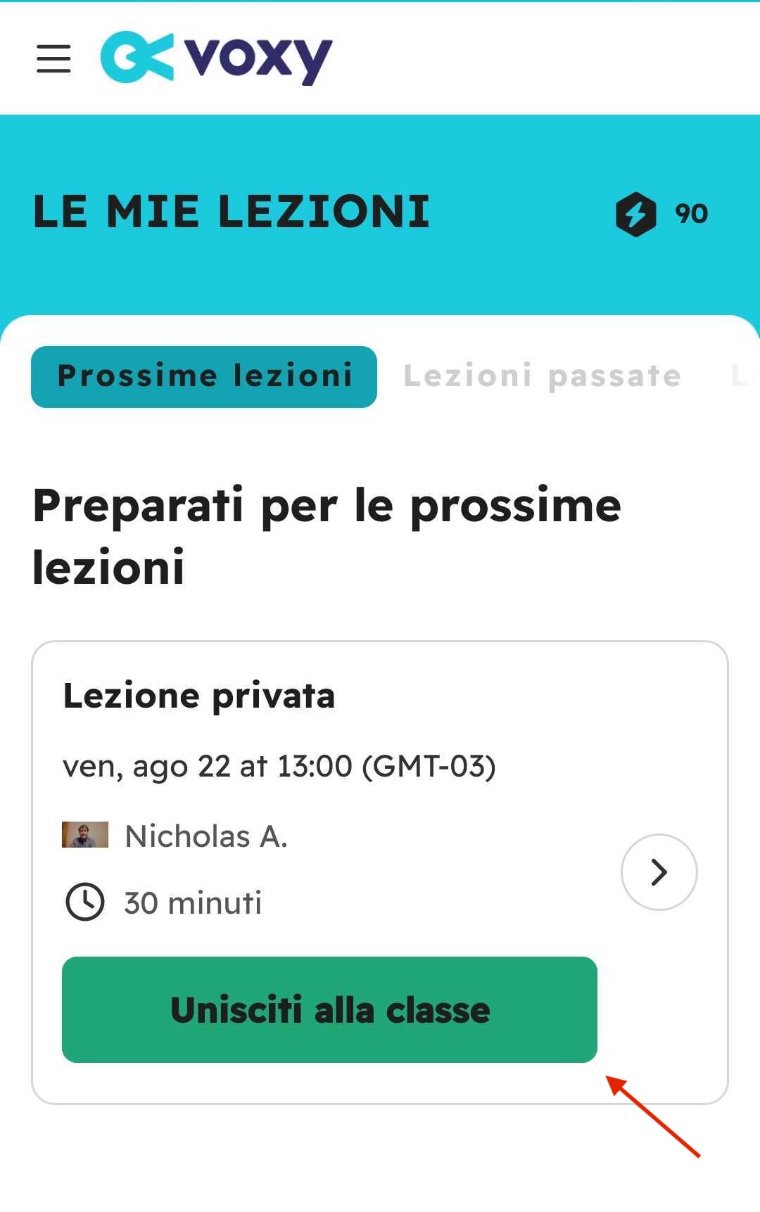 Come partecipare a una Lezione Individuali sull'app di Voxy – Voxy Support